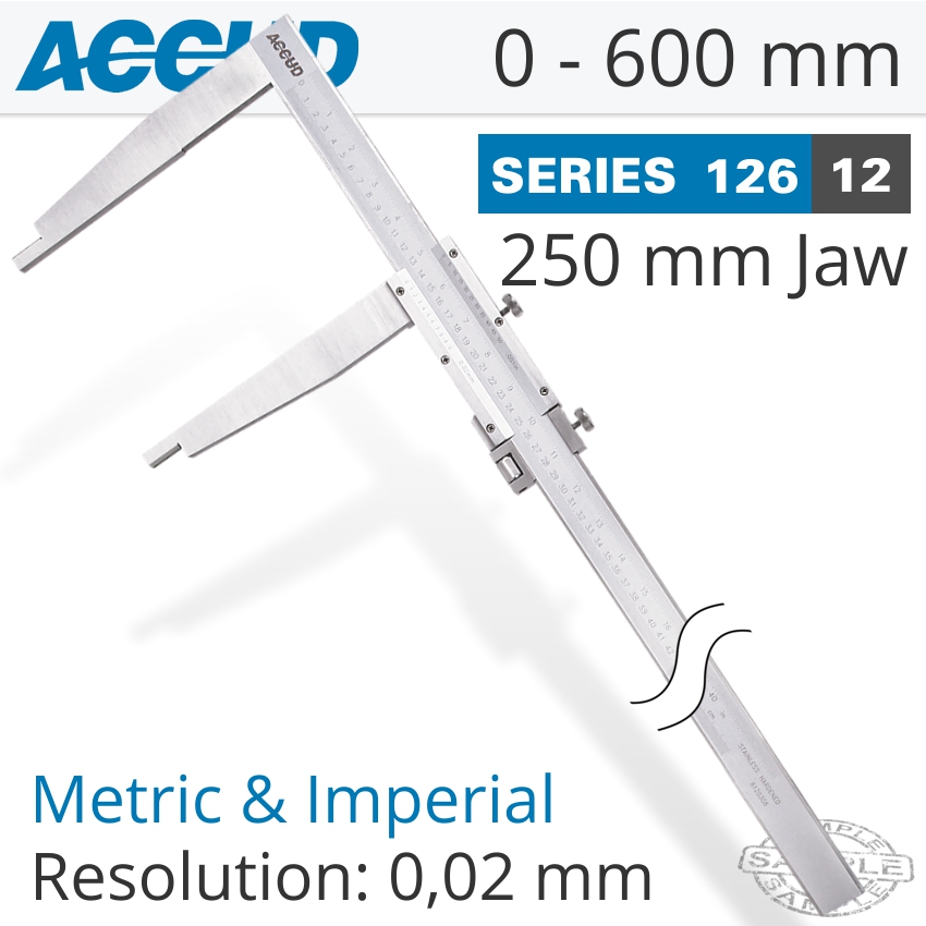 VERNIER CALIPER JAW LENGTH 250MM 0-600MM/0-24' - Fallons