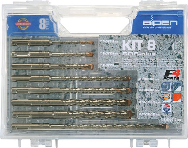 SDS PLUS DRILL BIT SET 8 PIECE IN PLASTIC CARRY CASE - Fallons