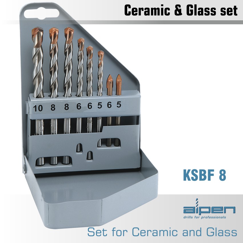 GLASS AND TILE DRILL BIT SET 8 PIECE - Fallons