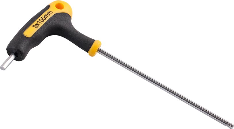 BALL POINT T HANDLE HEX ALLEN KEY 3.0MM X 100MM - Fallons