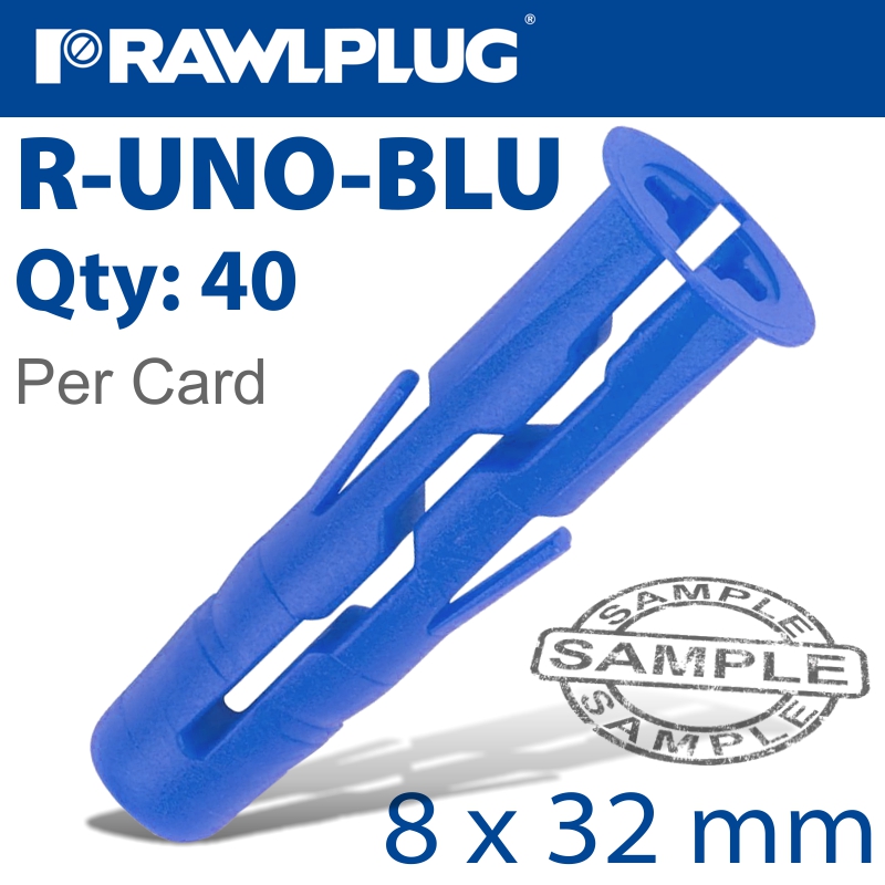 UNIVERSAL PLUG BLUE 8MM X 32MM X40-CLIP - Fallons