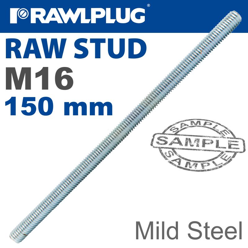 MILD STEEL STUD M16-150MM - Fallons